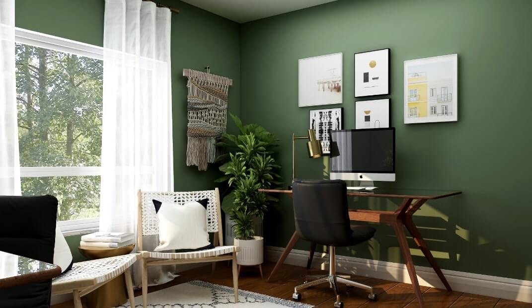 Office With Green Paint Color Schemes Affordable & Inspiring Ideas For