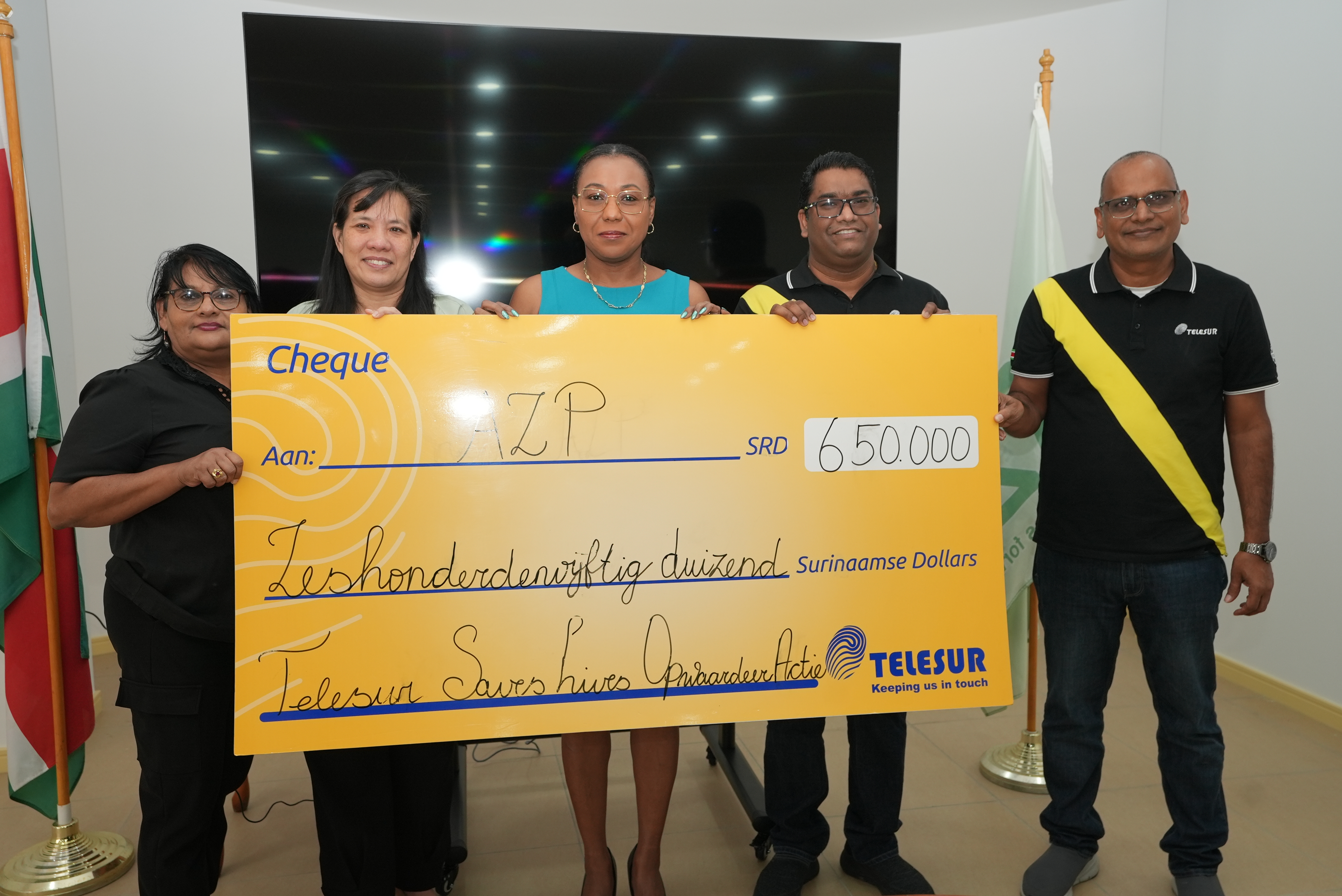 Telesur doneert SRD 650.000 aan AZP