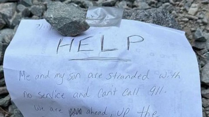 Mother and son rescued in California forest after leaving handwritten notes