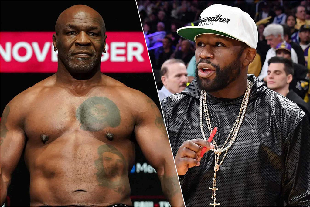 Iconen Mike Tyson en Floyd Mayweather boksen in 2026 tegen elkaar