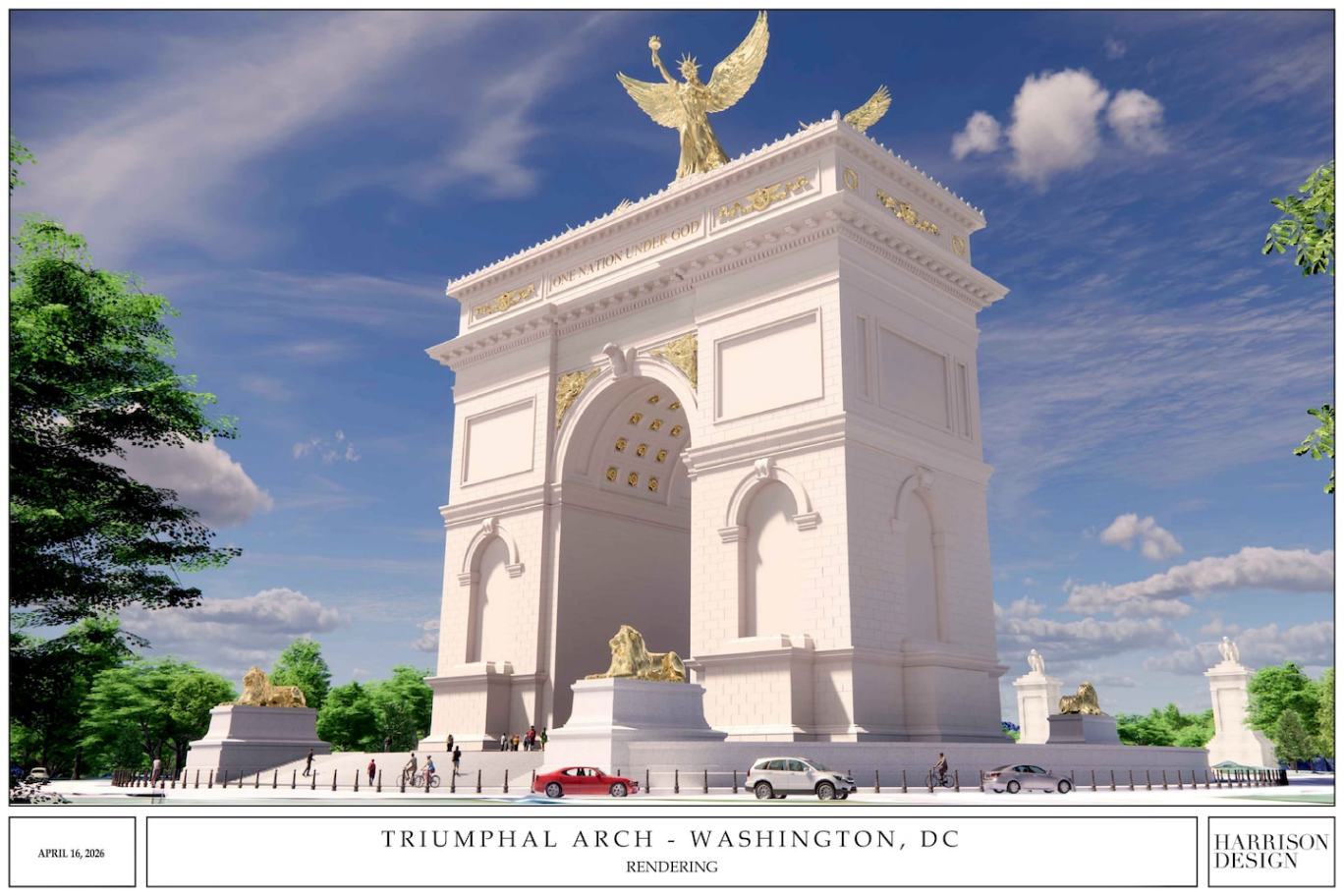 Trump administration unveils 250-foot 'Triumphal Arch' design