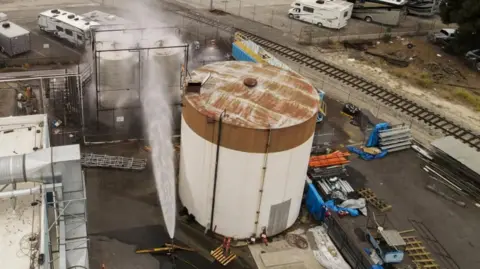 California chemical tank explosion threat 'eliminated