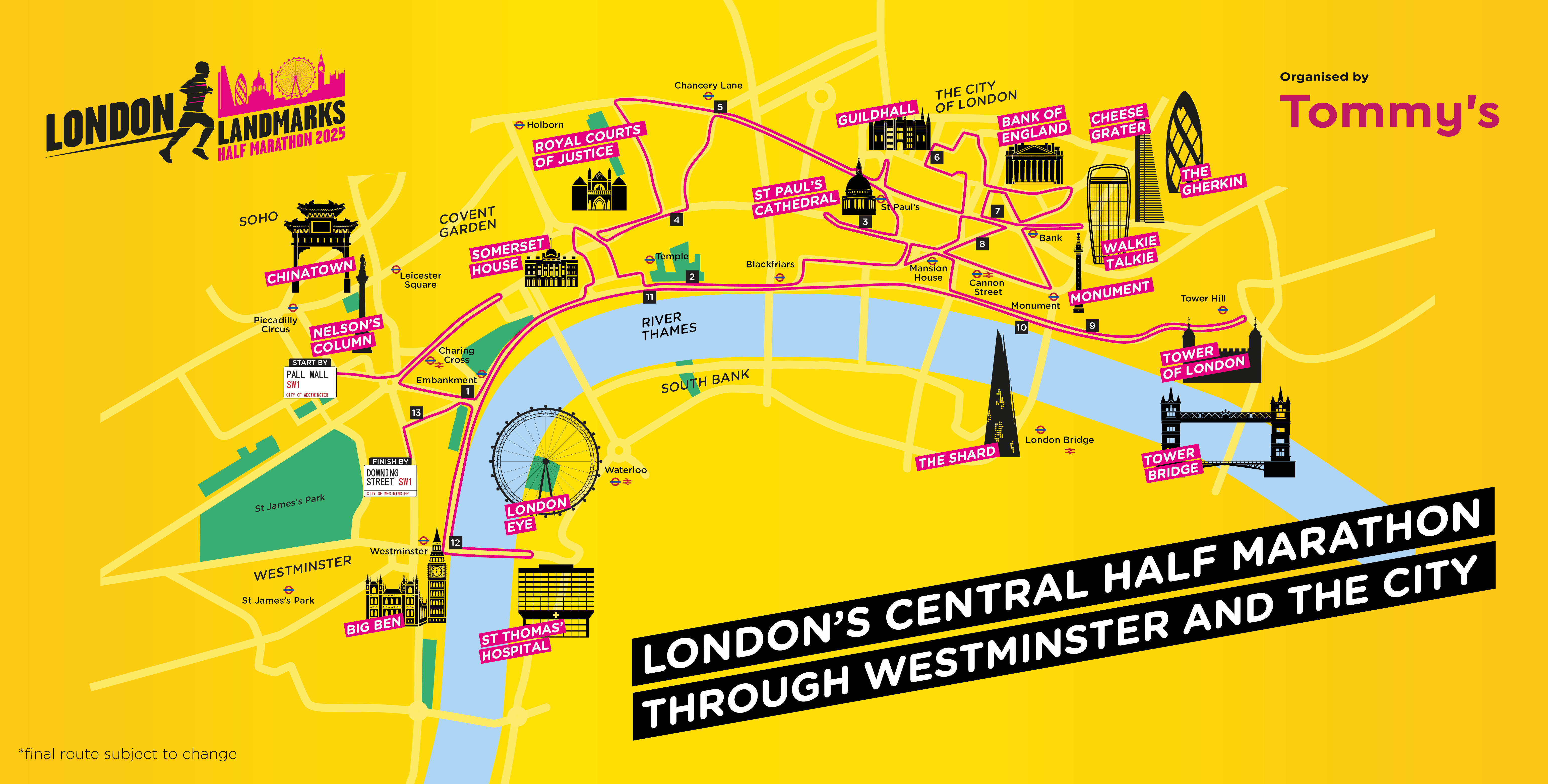 Team Tommy's in the 2025 London Landmarks Half Marathon