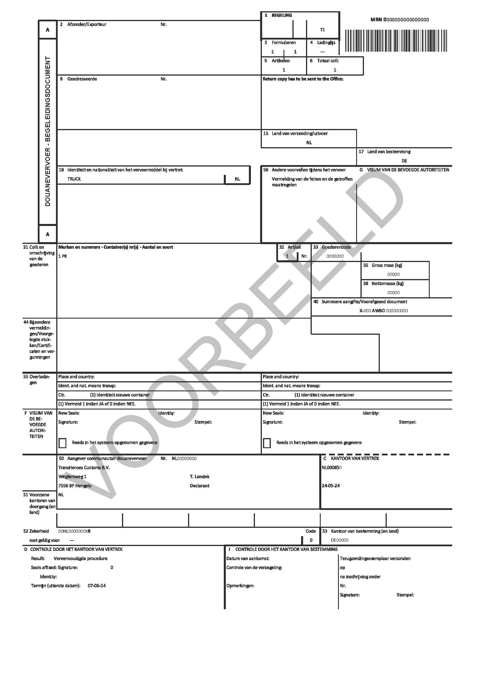 T1 document aanvragen en aanzuiveren | TransHeroes