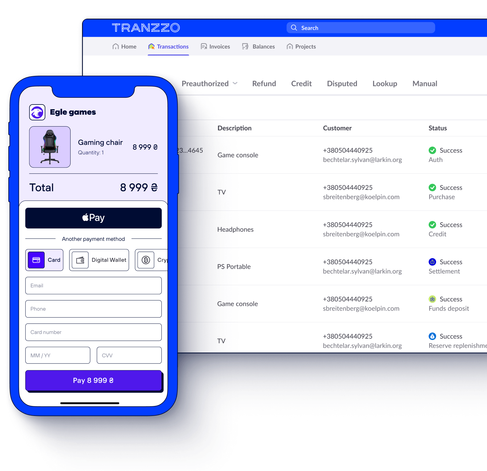 Online payment acceptance service for ecommerce - Tranzzo