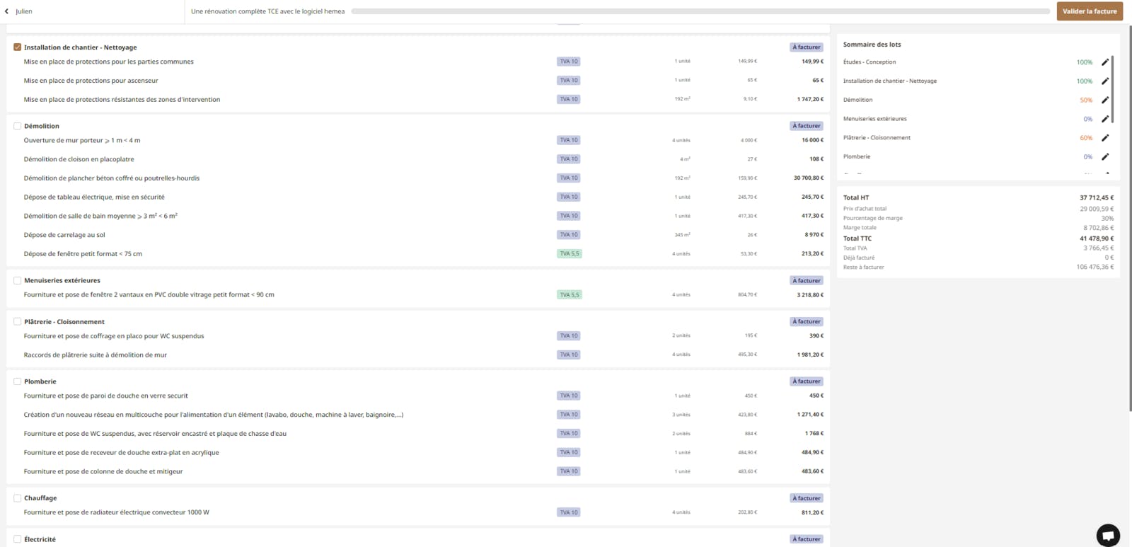 La Facture de Situation dans le BTP