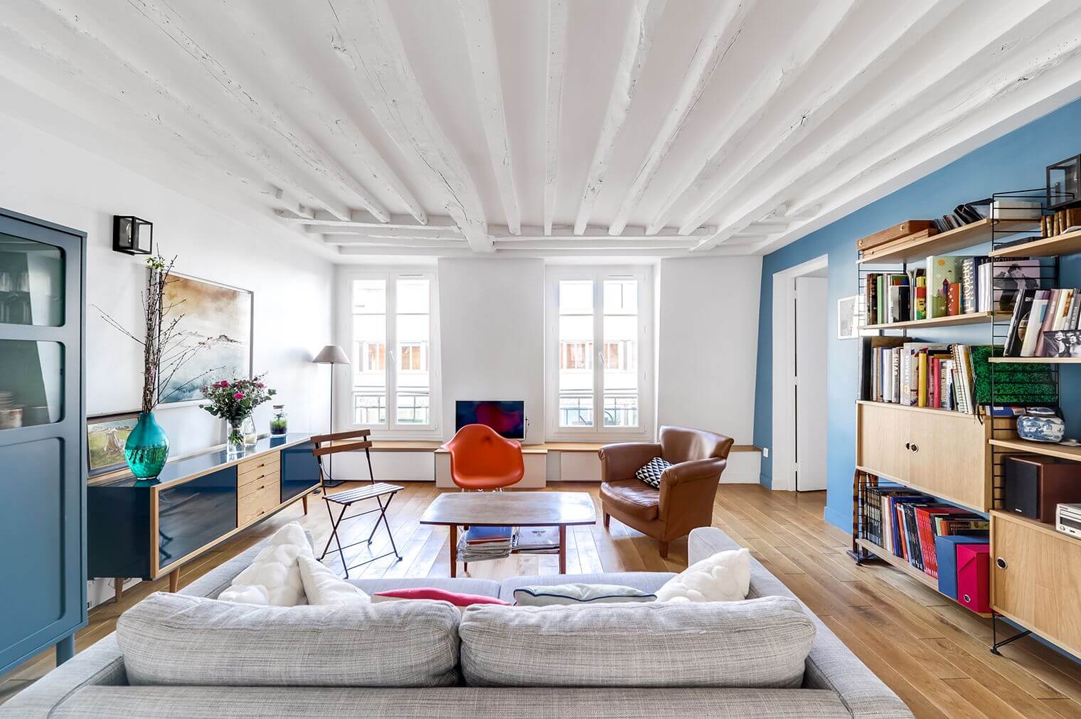 Rénovation d'un appartement à poutres apparentes