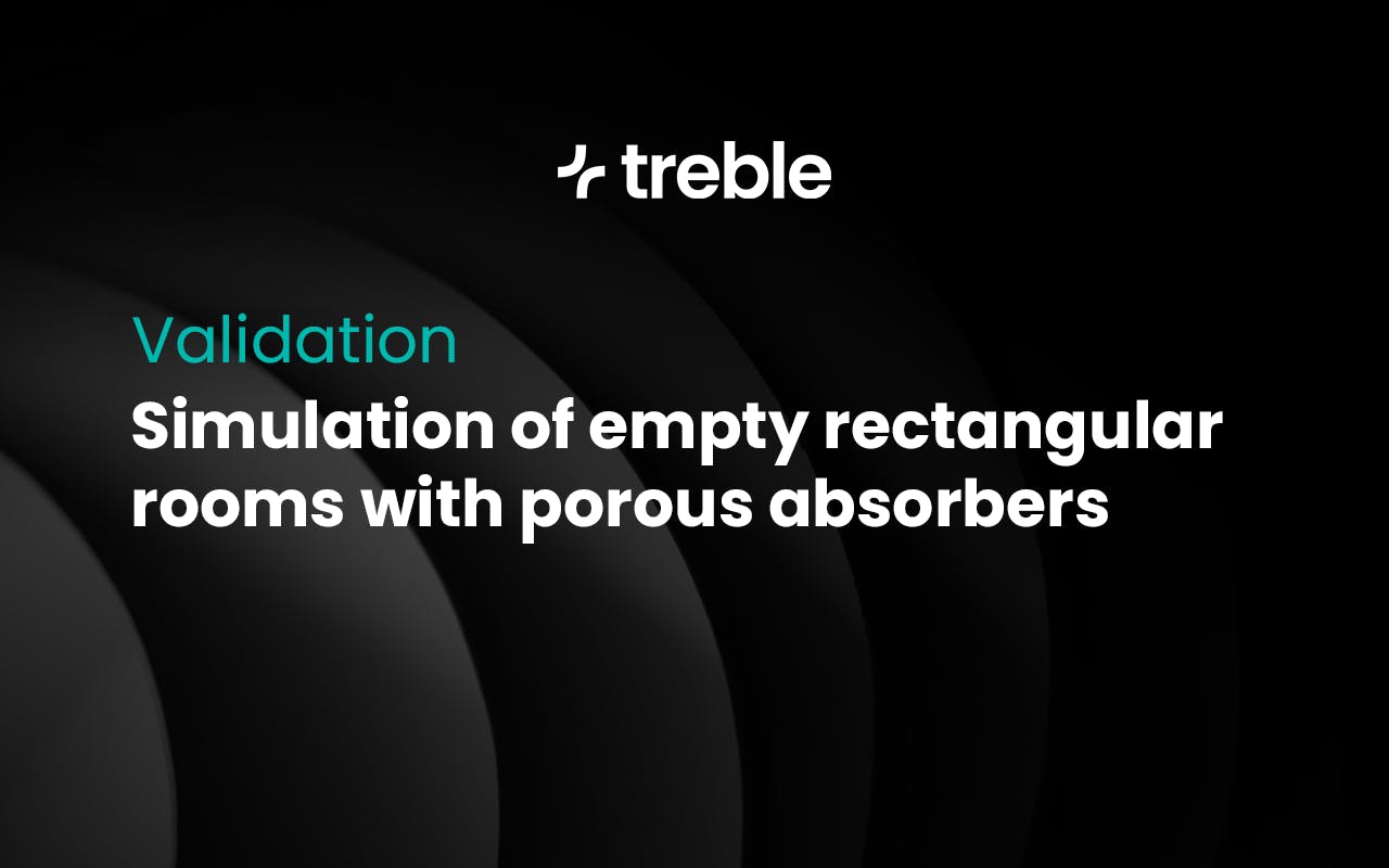 Treble simulation of empty rectangular rooms with porous absorbers - Treble