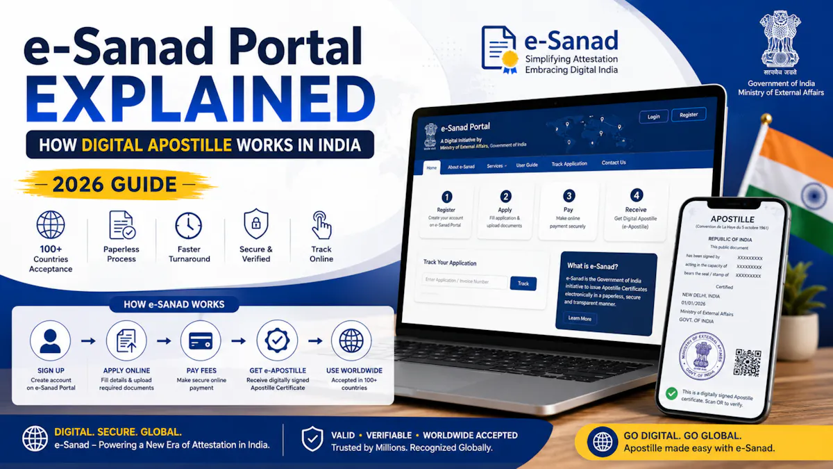 e-Sanad Portal Explained: How Digital Apostille Works in India (2026 Guide)