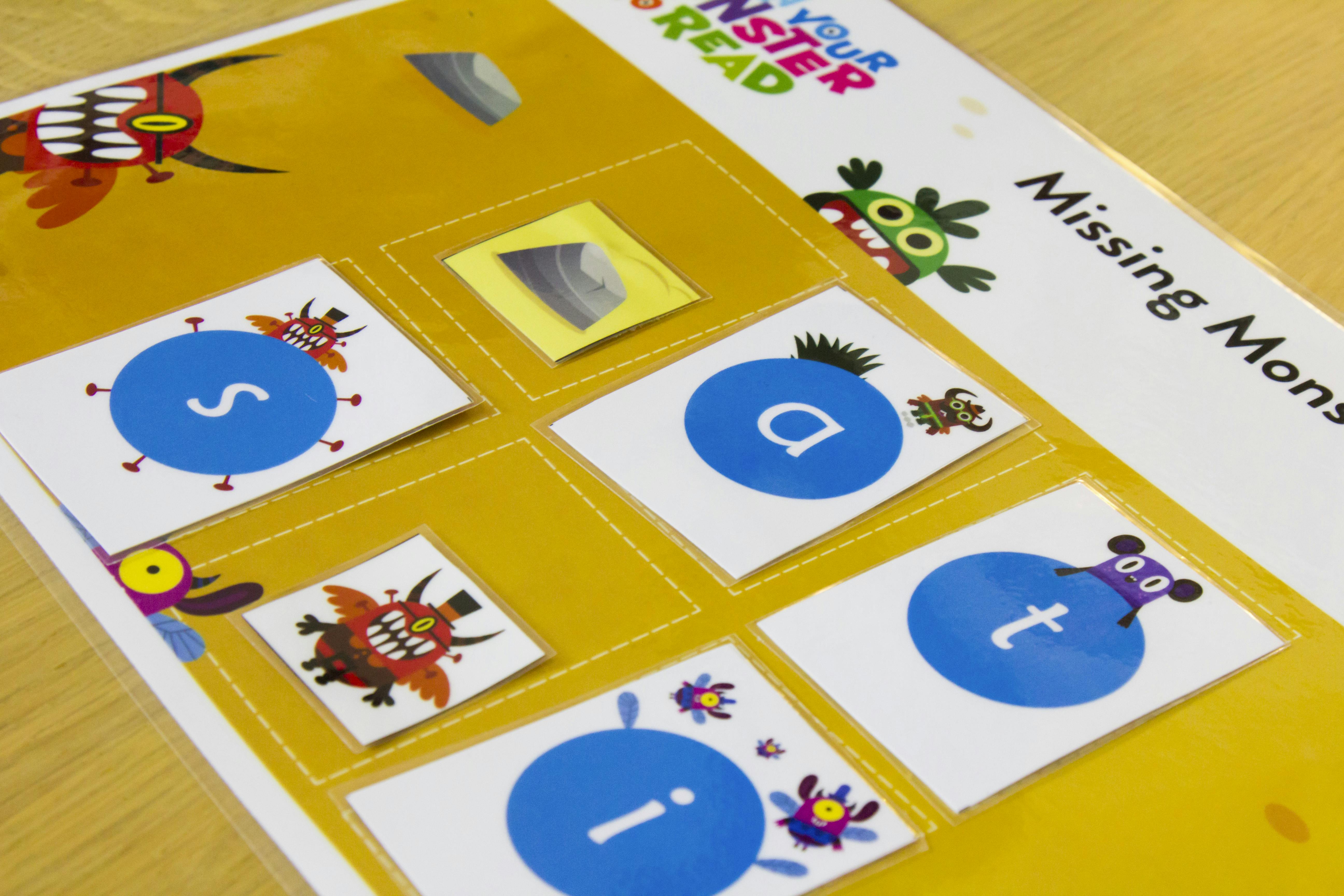 Missing Monster printable phonics game