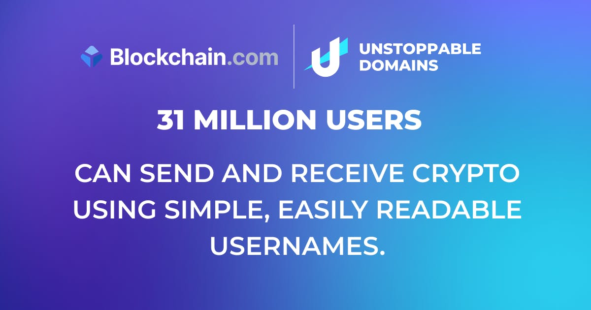 Unstoppable Domains is Now Supported on Blockchain.com | Unstoppable Domains