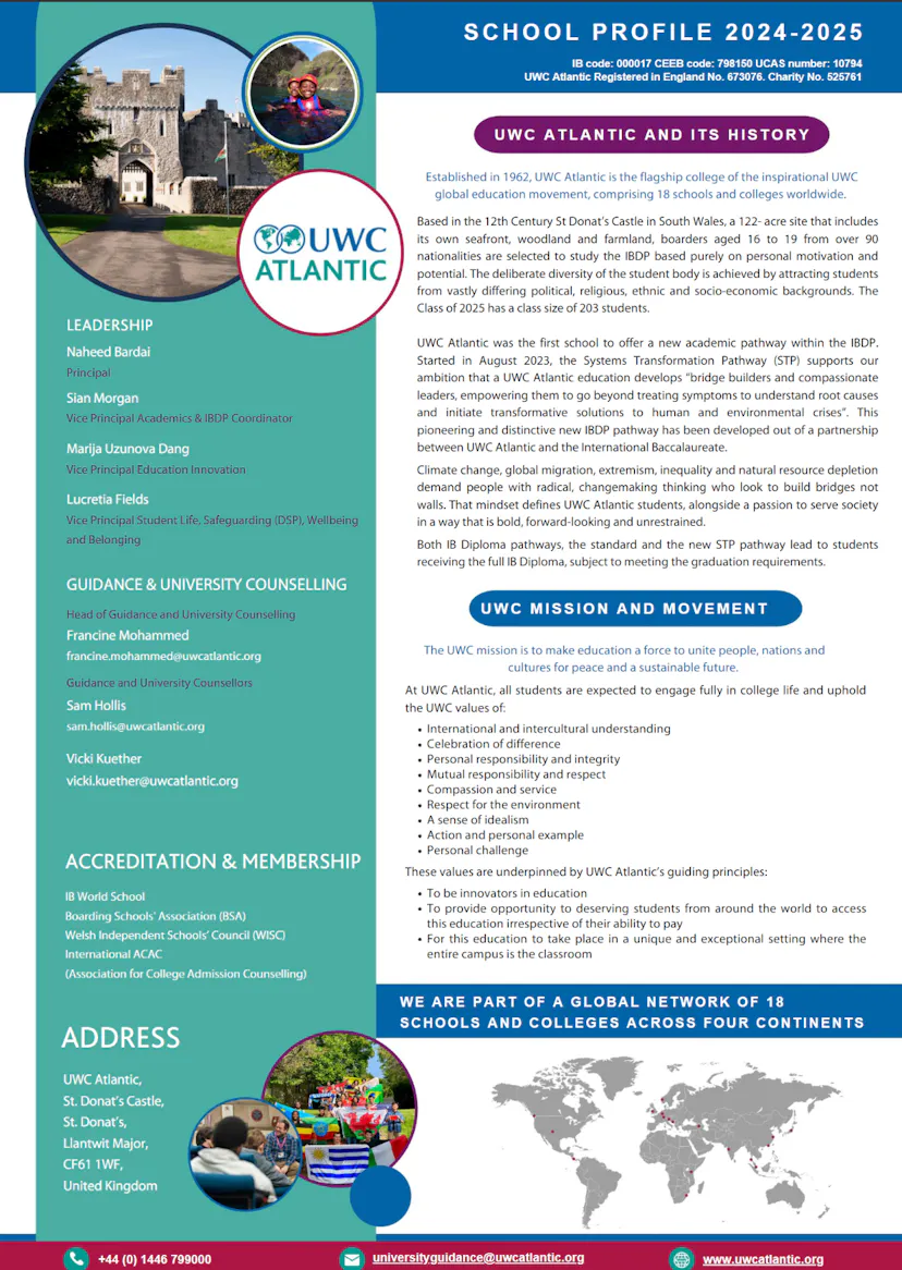 University Guidance | Learning | UWC Atlantic College