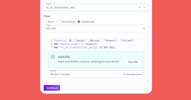 Simplify your data monitoring with Validio's new Segment Filtering feature