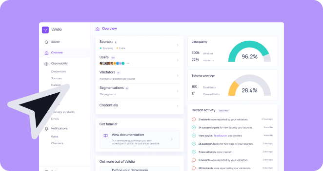 Validio Automated Data Observability