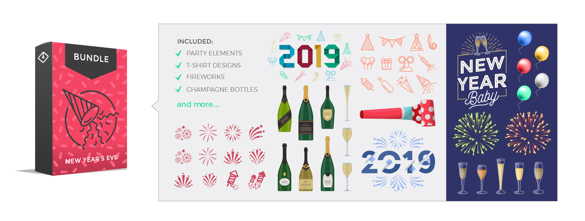 2019 New Year Graphic Freebie for JotForm with Vexels