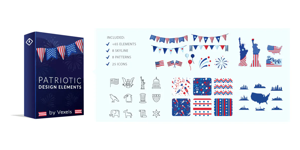 Patriotic Elements Freebie for Mastering Print-on-demand