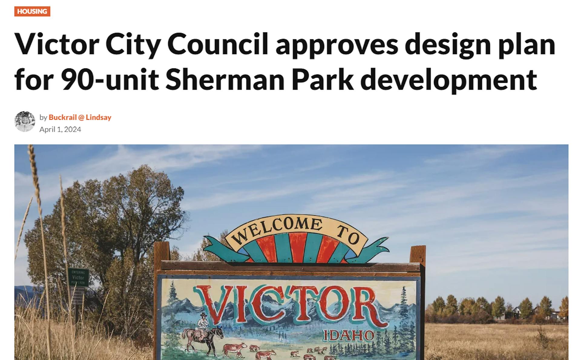 Victor City Council approves design plan for 90-unit Sherman Park ...