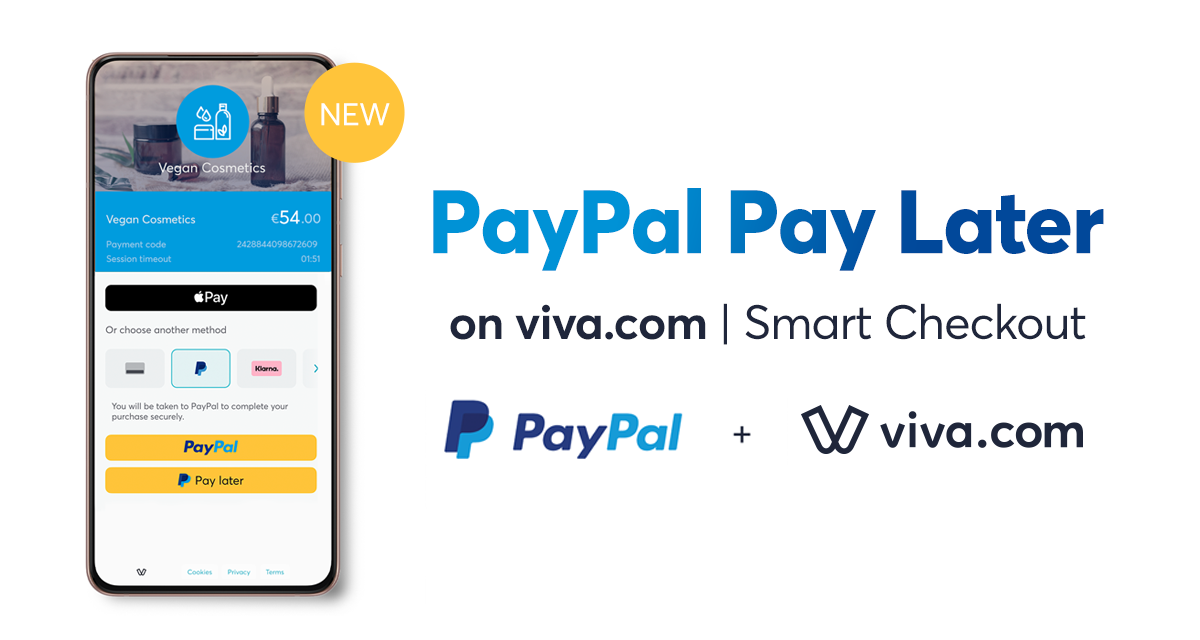 PayPal Pay Later options now available on viva.com | Smart Checkout