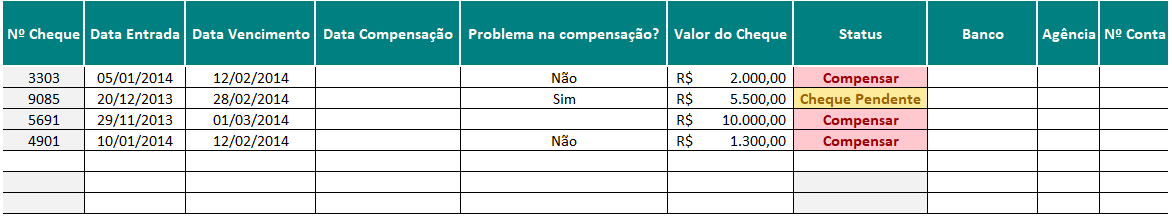 O que é um controle de Cheques no Excel? Aprenda a fazer um!