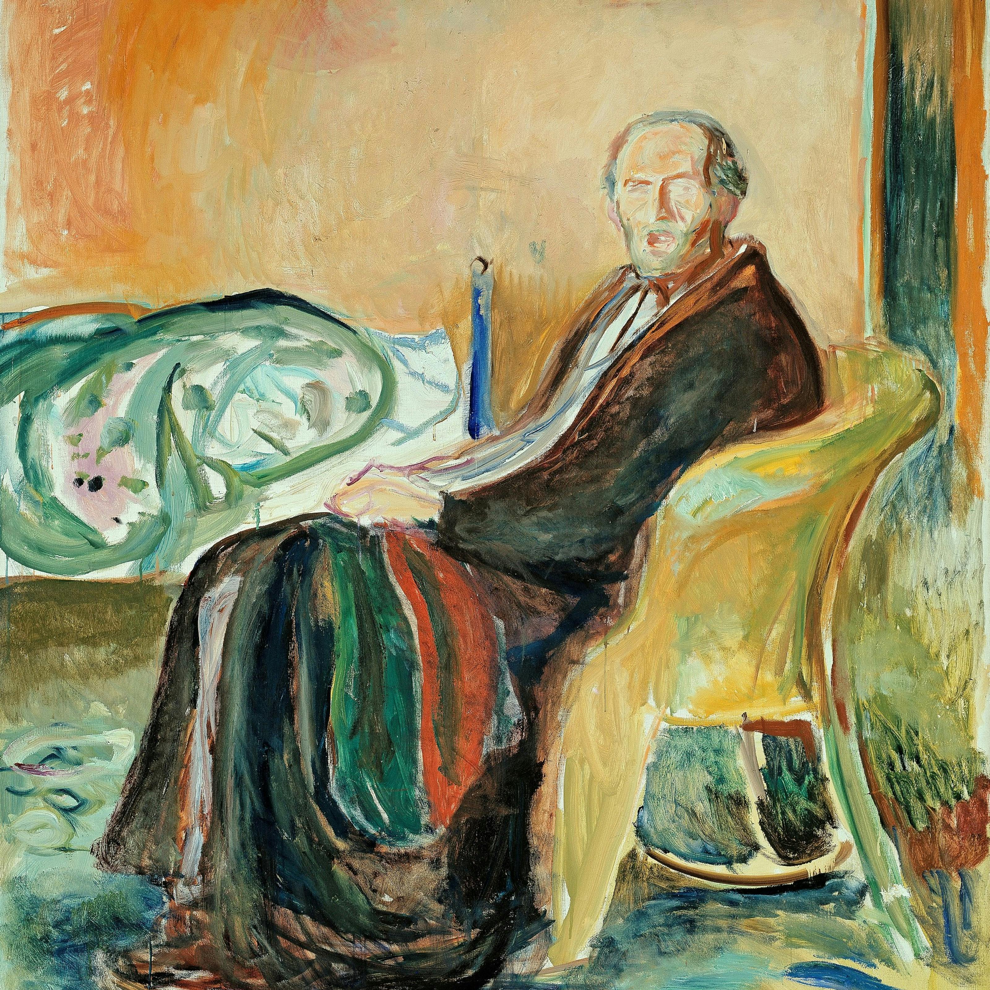 Edvard Munch Self Portrait With Skeleton Arm