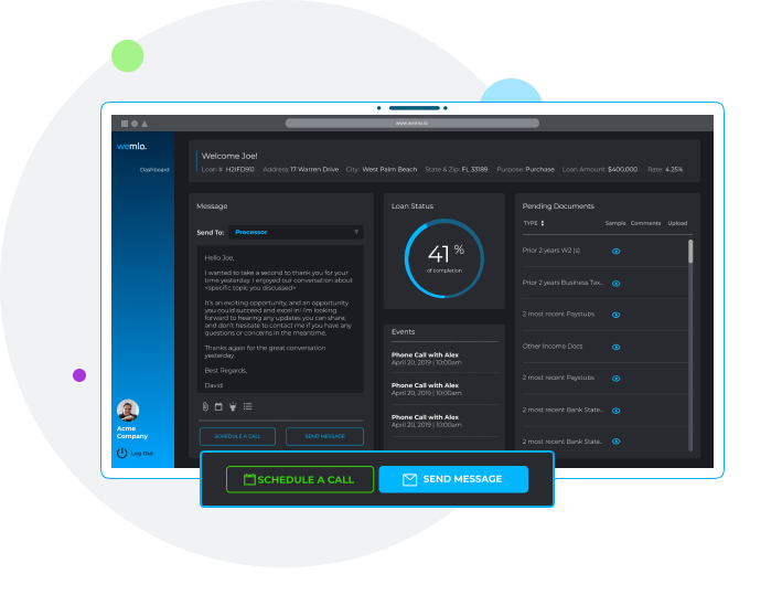 Personalized Support with Third-Party Mortgage Loan Processors | wemlo