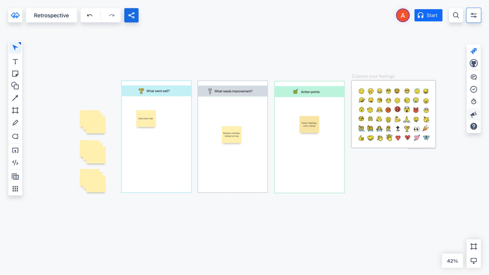 Retrospective Template | Whiteboards.io Retrospective Template | Whiteboards.io