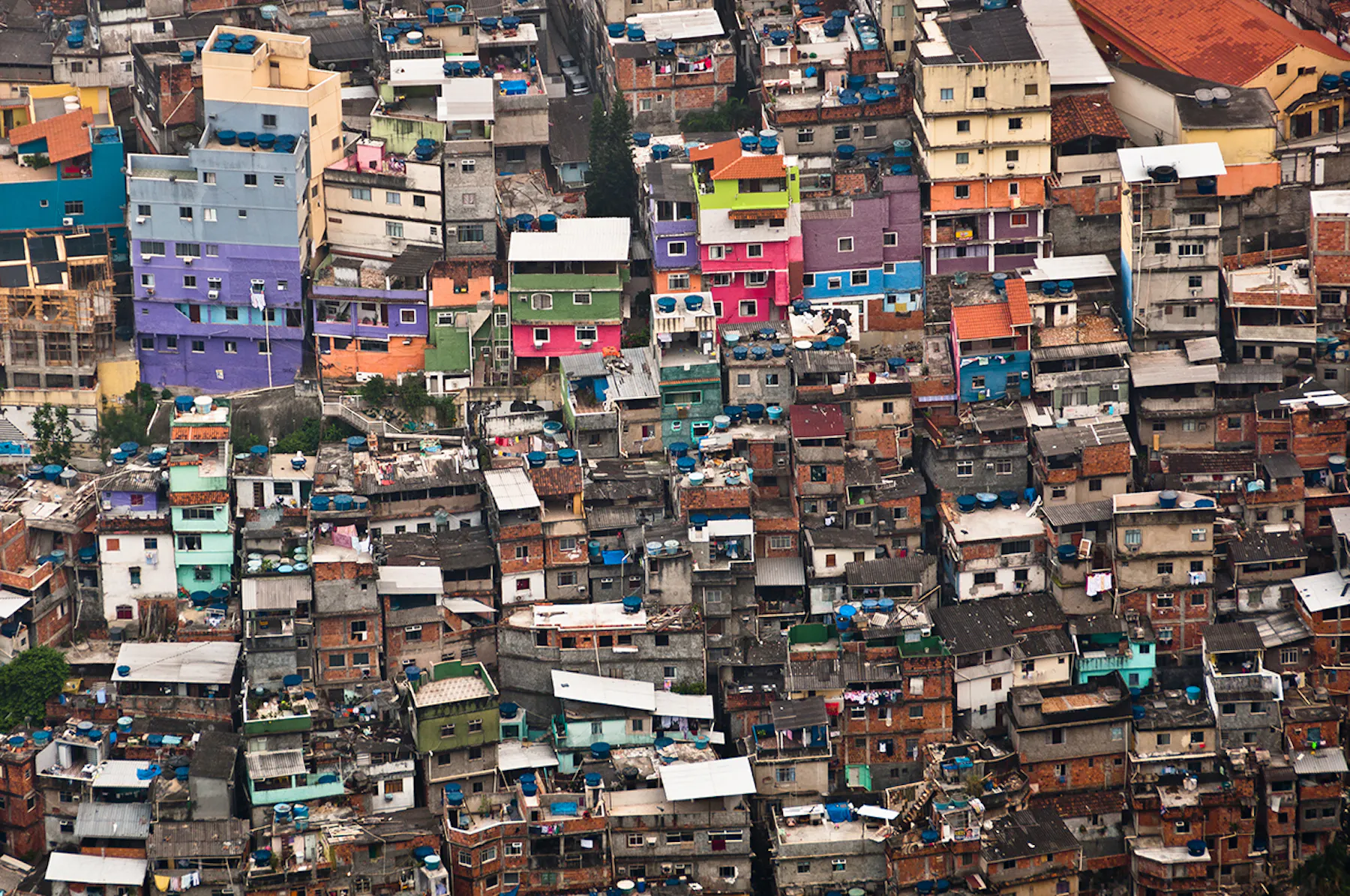 A favela is a slum or shantytown (town of shacks) in Brazil.