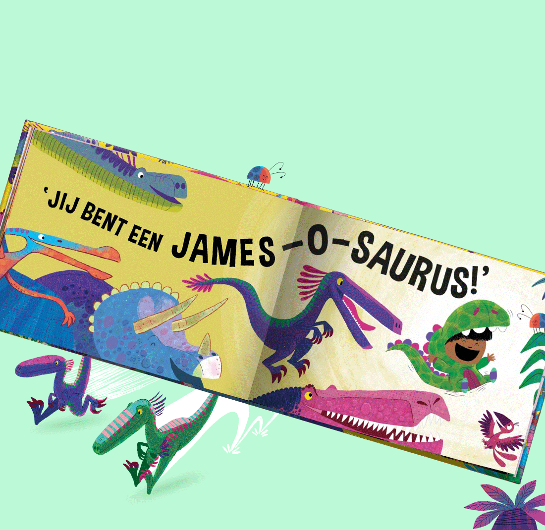 Ik ben een Naam-o-saurus! | Gepersonaliseerd dinosaurus boek | Wonderbly