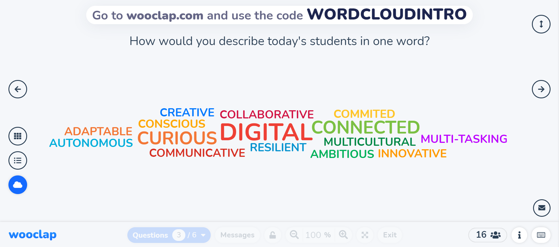 Create Interactive and Collaborative Free Word Clouds with Wooclap