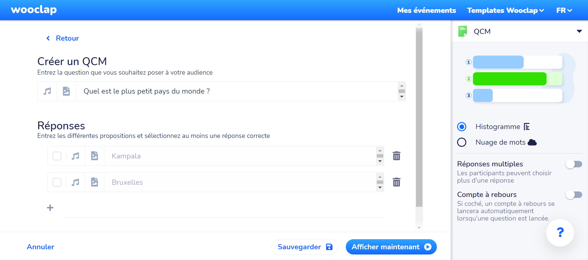 Créez un QCM interactif en ligne avec Wooclap : rapide et gratuit