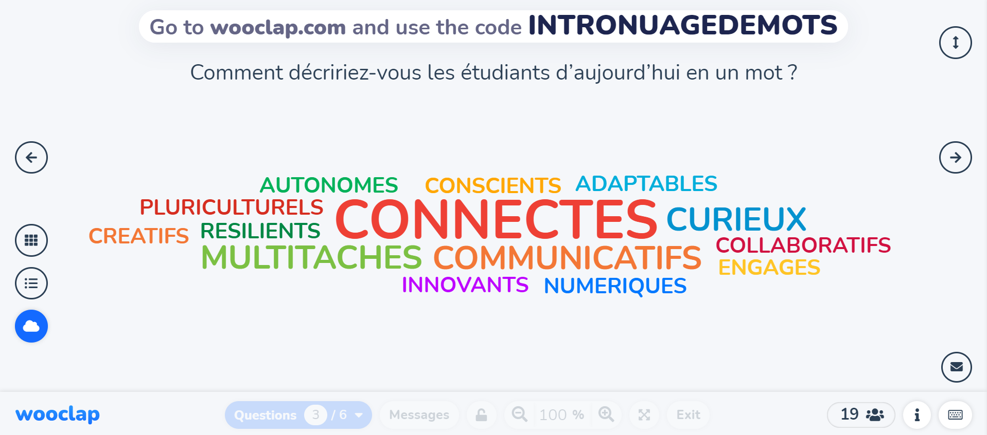 Découvrez comment générer des mots-clés avec le nuage de mots Wooclap