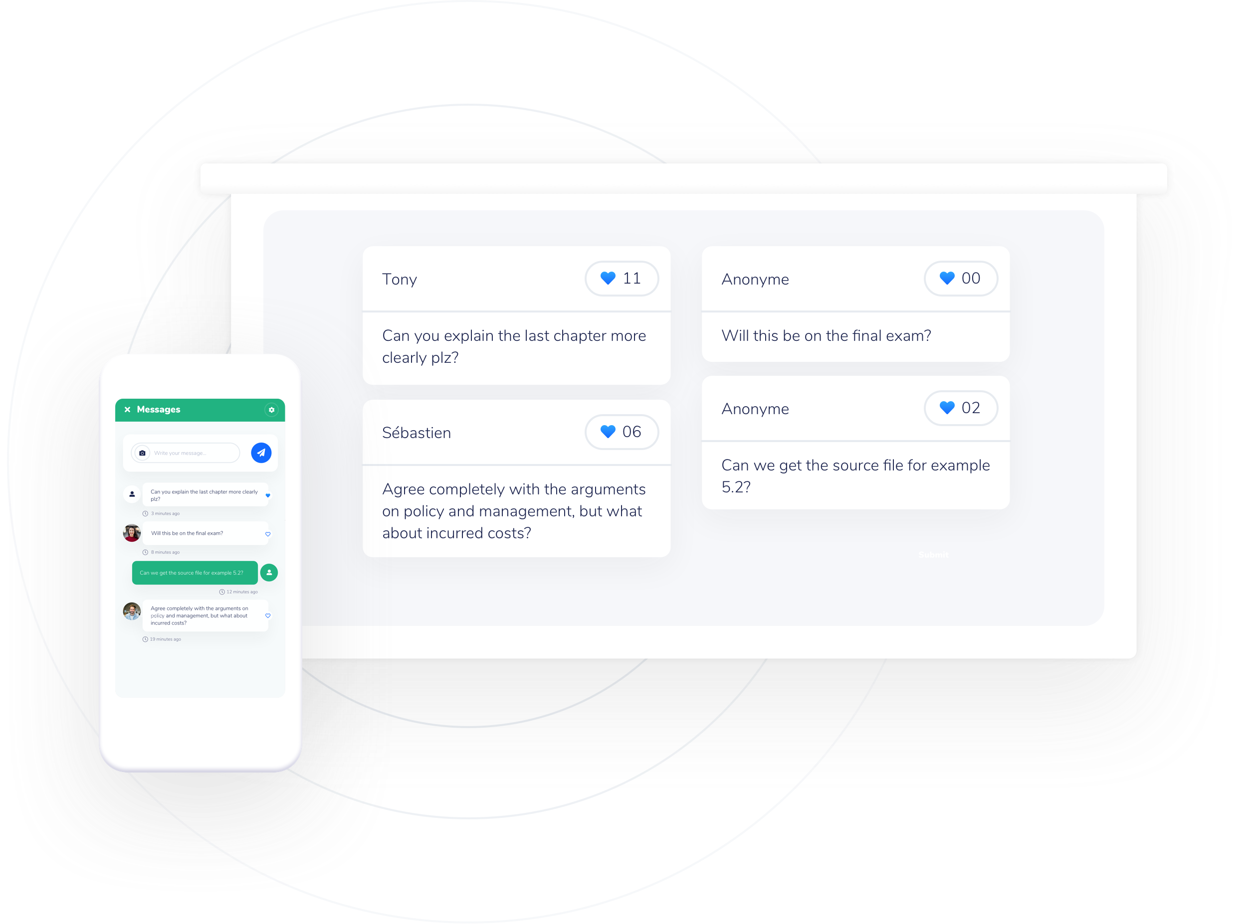 Message wall - Display questions and comments live