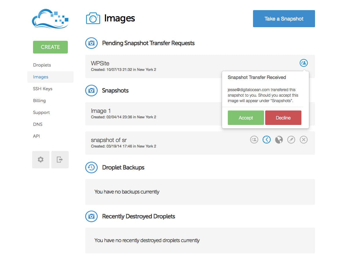 Easily Transfer Snapshots Between Accounts