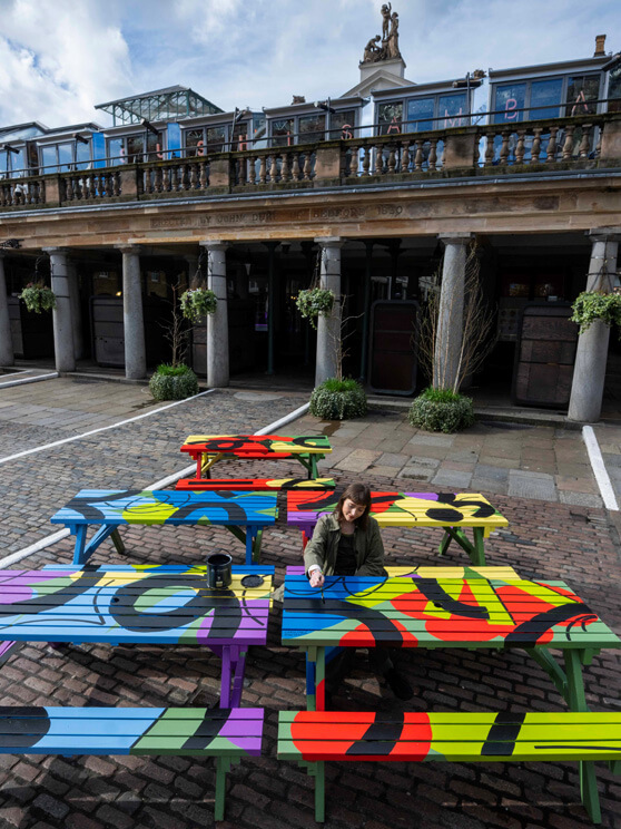 Caroline Dowsett in Covent Garden | Little Greene