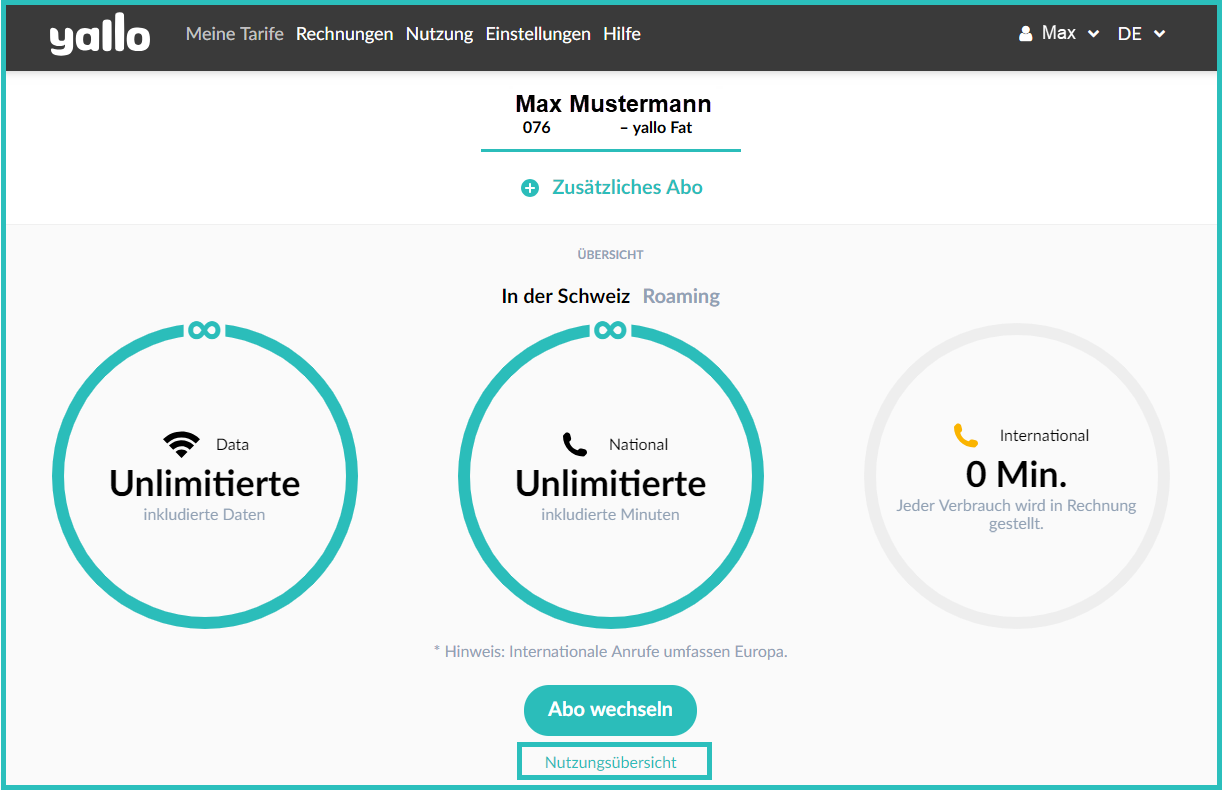 yallo - Infos zu meinem Abo