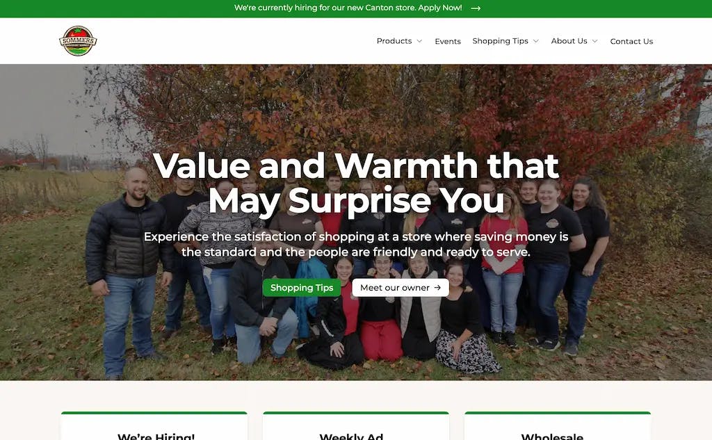 WordPress Website for Sommers Market - Zach Patrick